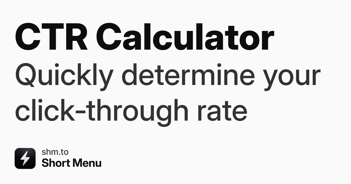 CTR Calculator – Quickly Calculate your Click-Through Rate